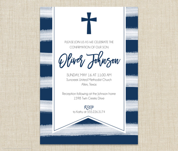 confirmation invitations boy