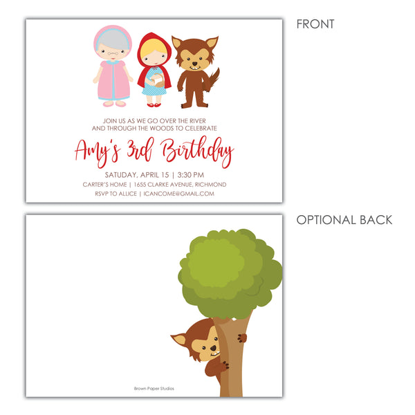 Little Red Riding Hood Invitation - Brown Paper Studios