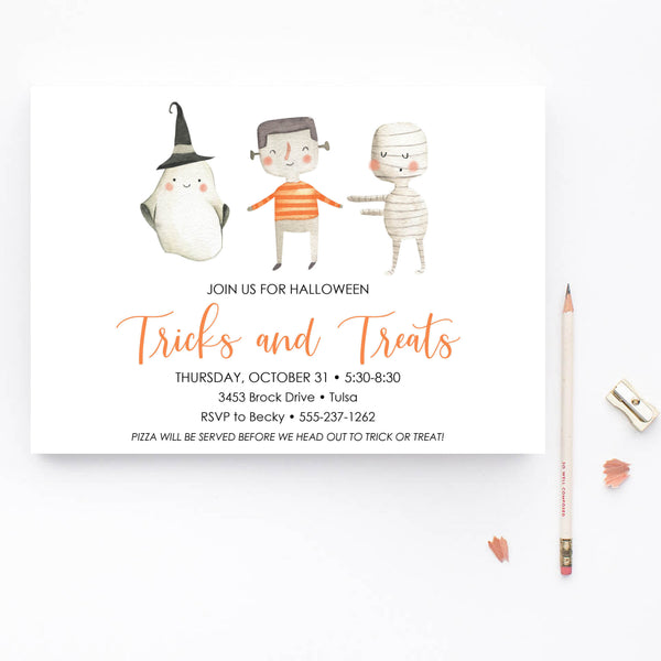 Trick or Treat Invitation - Brown Paper Studios