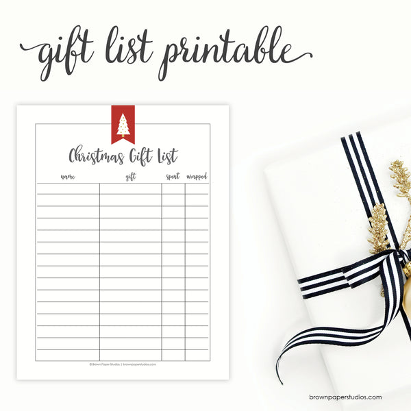 Gift List - Brown Paper Studios