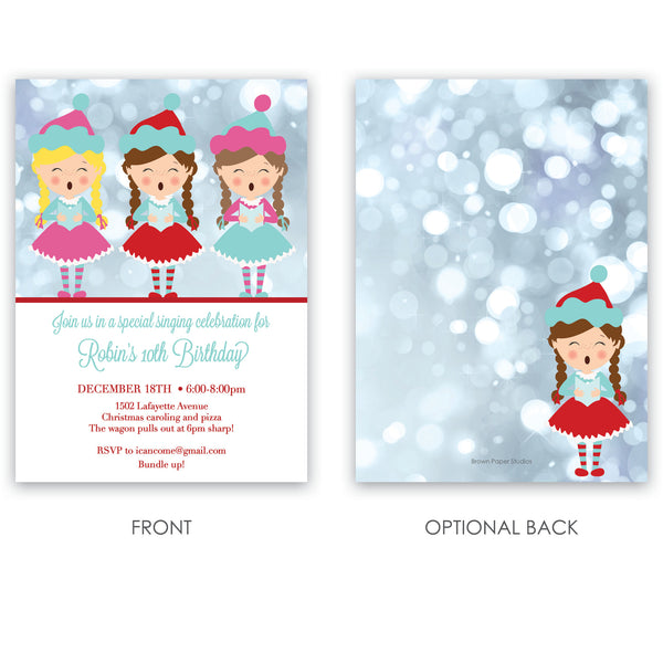 Christmas Caroling Invitation - Brown Paper Studios