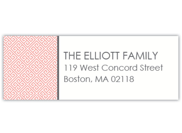 Greek Key Return Address Label - Brown Paper Studios