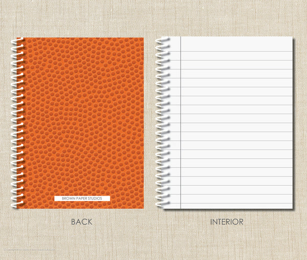 Personalized Basketball Spiral Notebook - Brown Paper Studios